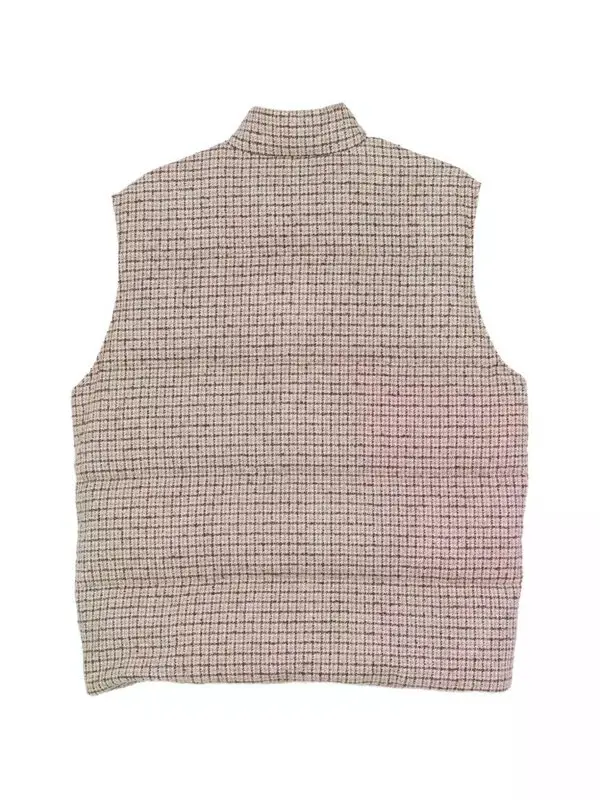 Eleventy Check Padded Gilet - Brown