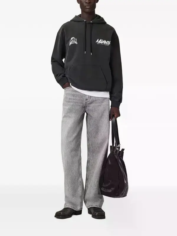 ALLSAINTS Graphic-print Washed-effect Hoodie