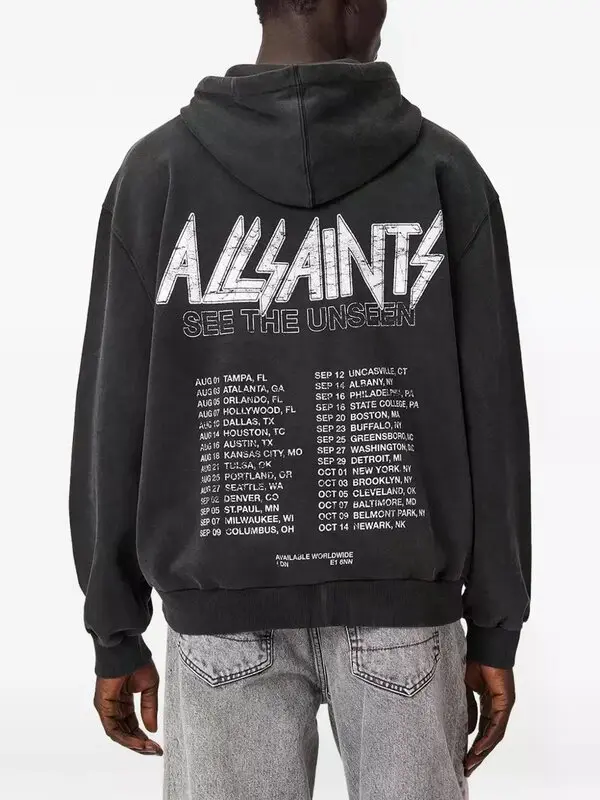 ALLSAINTS Graphic-print Washed-effect Hoodie