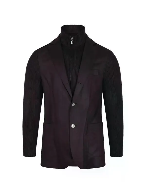 Eleventy Layered-style Rib-knit Jacket
