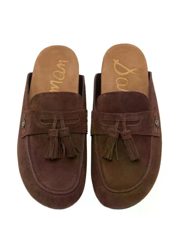 Sam Edelman Astrid Suede Mules With Tassel Detail - Brown