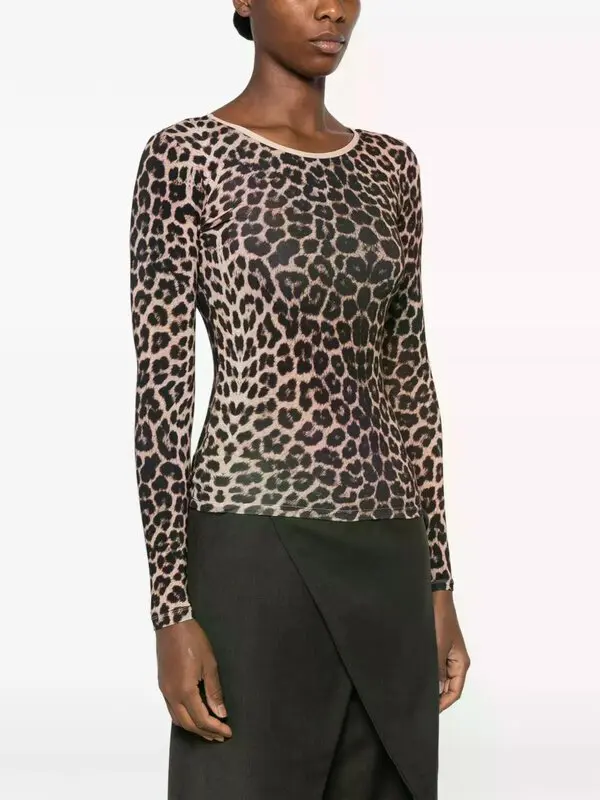 BASERANGE Emily Leopard-print Long-sleeve Top - Neutrals