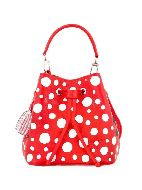 LOUIS VUITTON Neonoe Handbag Yayoi Kusama Infinity Dots Monogram Empreinte Giant Bb Bucket Bag - Red