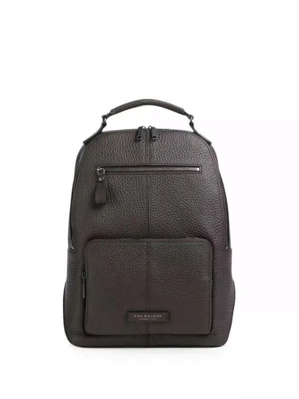 THE BRIDGE Manfredi Pebbled Leather Backpack