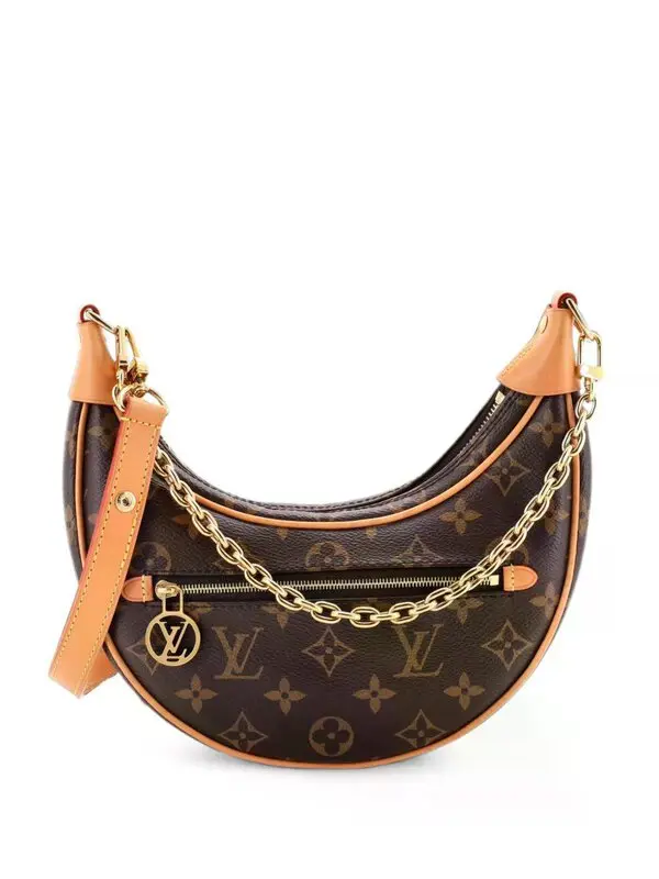 LOUIS VUITTON Loop Handbag Monogram Canvas Hobo Bag - Brown