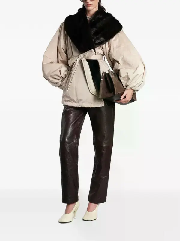 Magda Butrym Faux-fur-collar Belted Coat