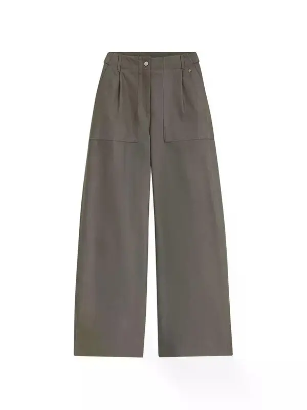 BOSS Wide-leg Pants In Cotton Denim - Brown