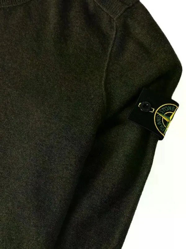 Stone Island Compass-detail Wool Sweater - Green