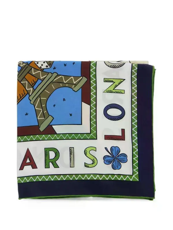 Longchamp Le Jeu De Cheval Silk Scarf 90