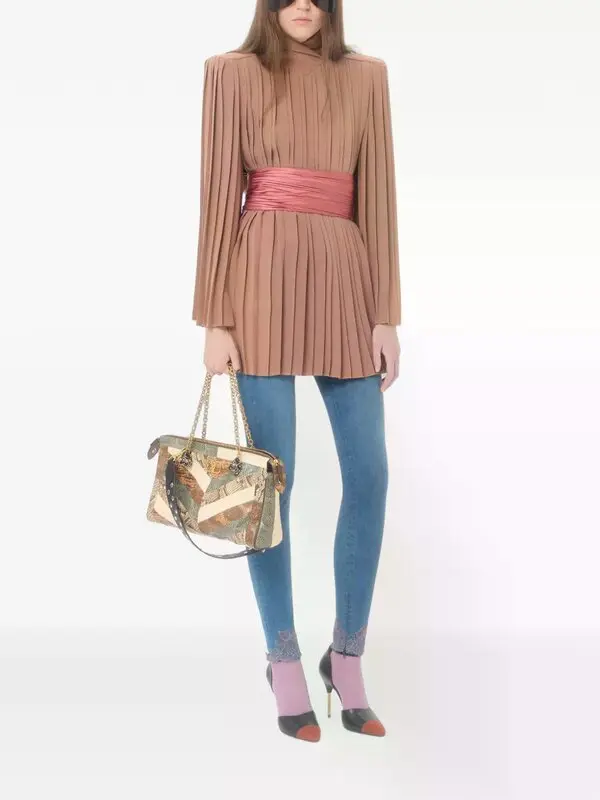 Valentino Garavani Panthea Medium Shoulder Bag In Leather With Chevron Pattern