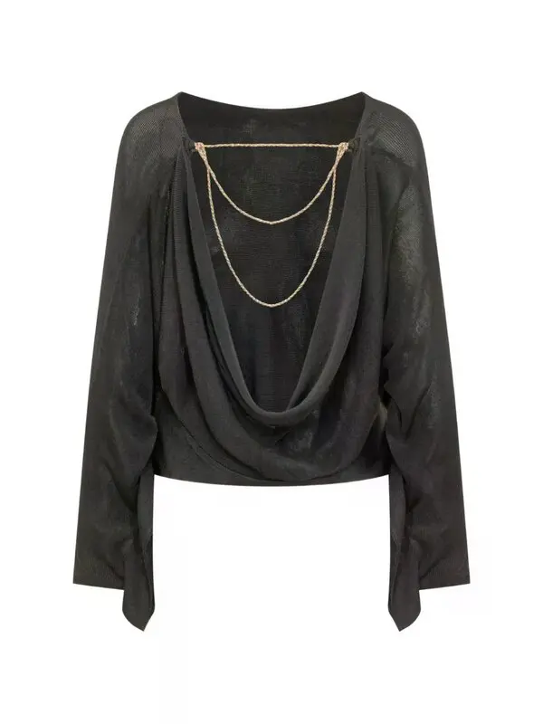 Ba&sh Sara Chain-link Draped-back Sweater