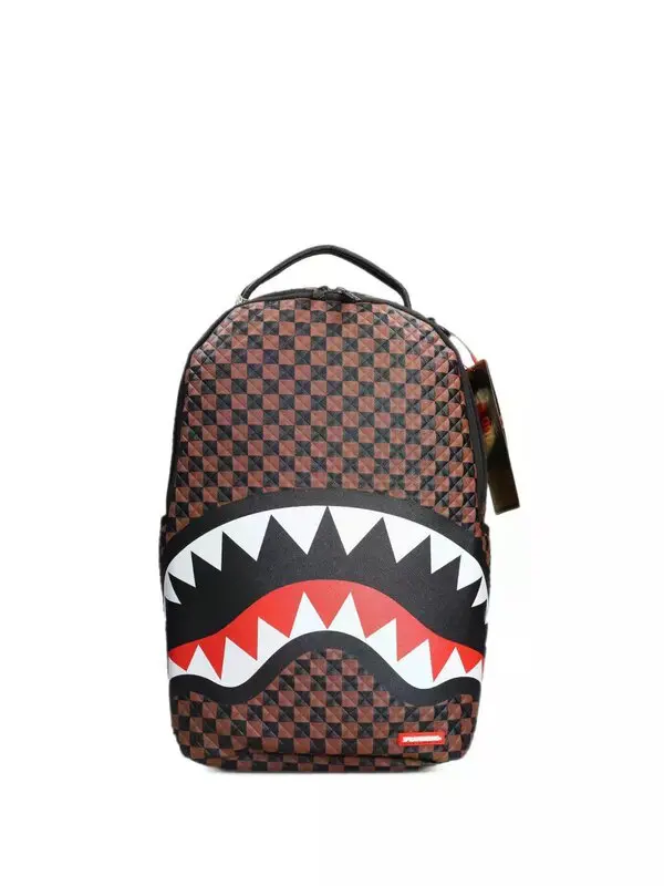 SPRAYGROUND Sharks In Paris Checkered Backpack - Brown