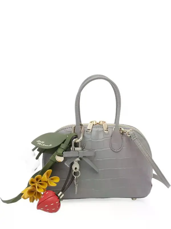 SELF-PORTRAIT Embossed-leather Handbag - Grey