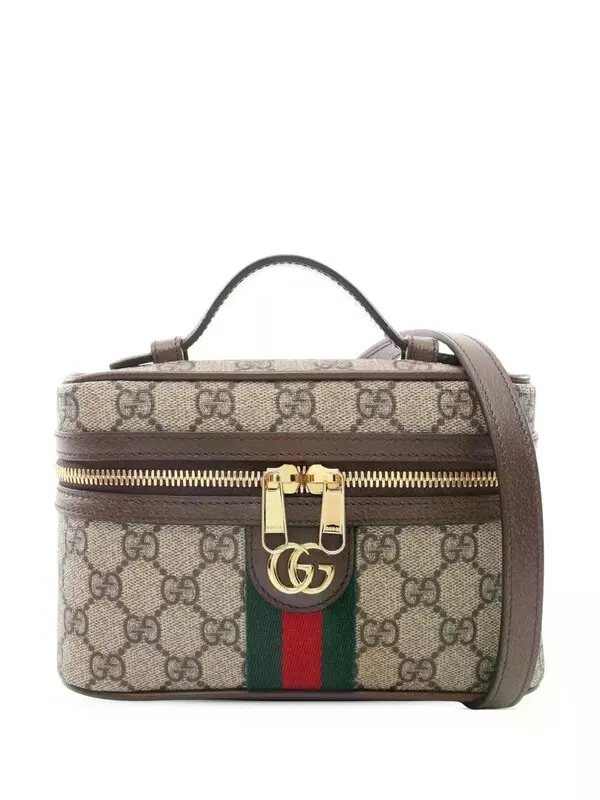 Gucci 2016-2026 Small Gg Supreme Web Ophidia Vanity Bag Satchel - Neutrals