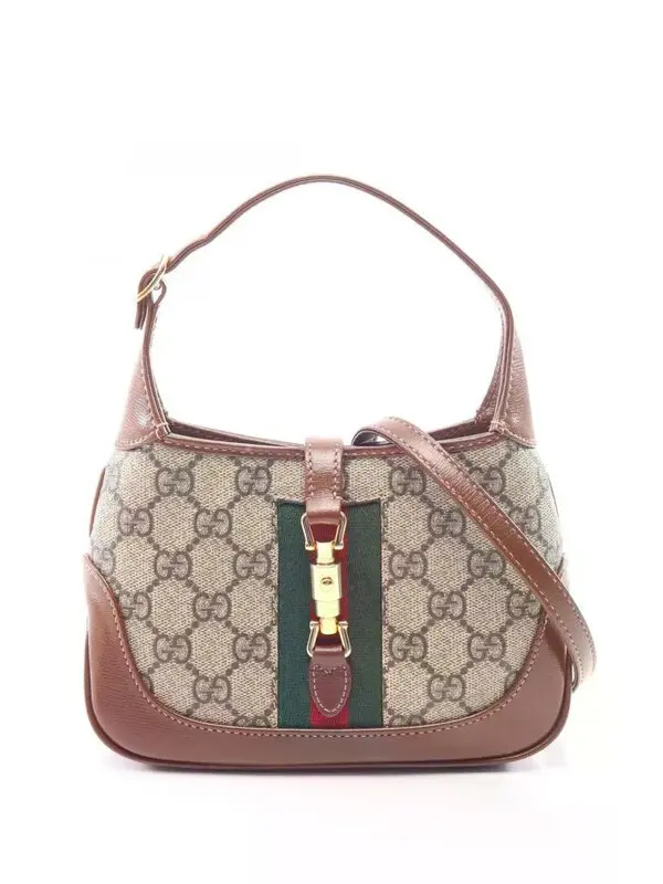 Gucci 2016-2026 Mini Gg Supreme Web Jackie 1961 Crossbody Bag - Neutrals