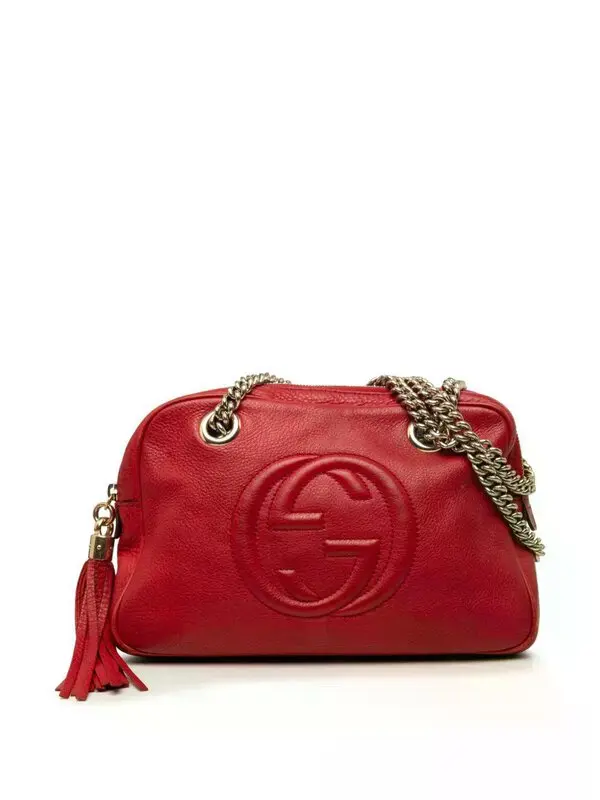 Gucci 2000-2015 Calfskin Soho Chain Zip Shoulder Bag - Red
