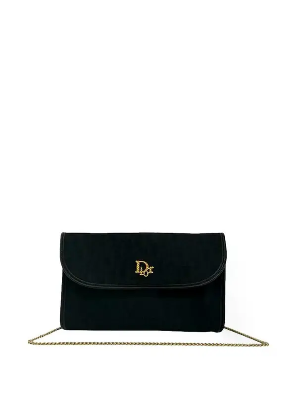 Dior 20th Century Diorissimo Trotter Canvas Chain Shoulder Bag - Black