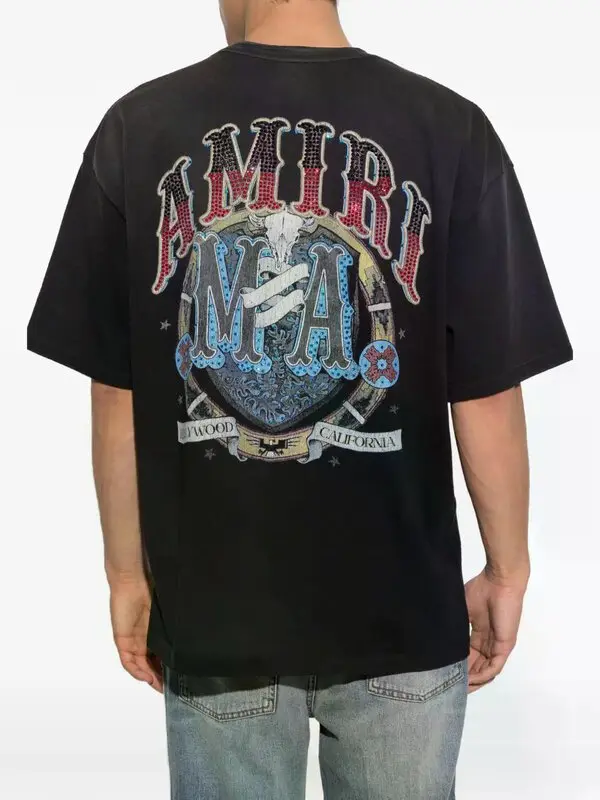 Amiri Crystal-embellished Logo-print T-shirt