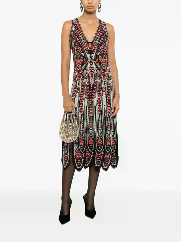 Roberto Cavalli Graphic Printed Midi Dress