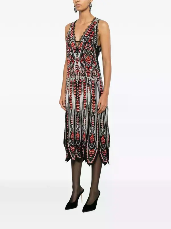 Roberto Cavalli Graphic Printed Midi Dress