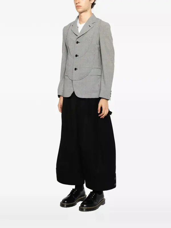 Comme Des Garçons Houndstooth-pattern Panelled Jacket