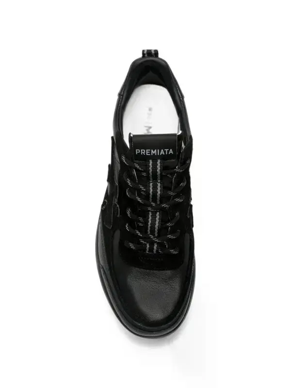 Premiata Nous Panelled Leather Sneakers