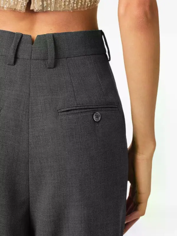 AMI Paris High-waisted Wide-leg Wool Trousers