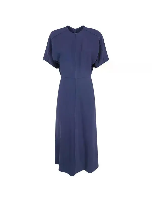 Victoria Beckham Eleanor Short-sleeve Midi Dress - Blue