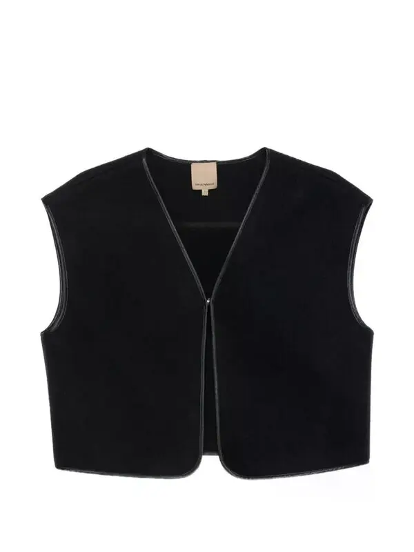 Emporio Armani Cropped Gilet With Piped Trim