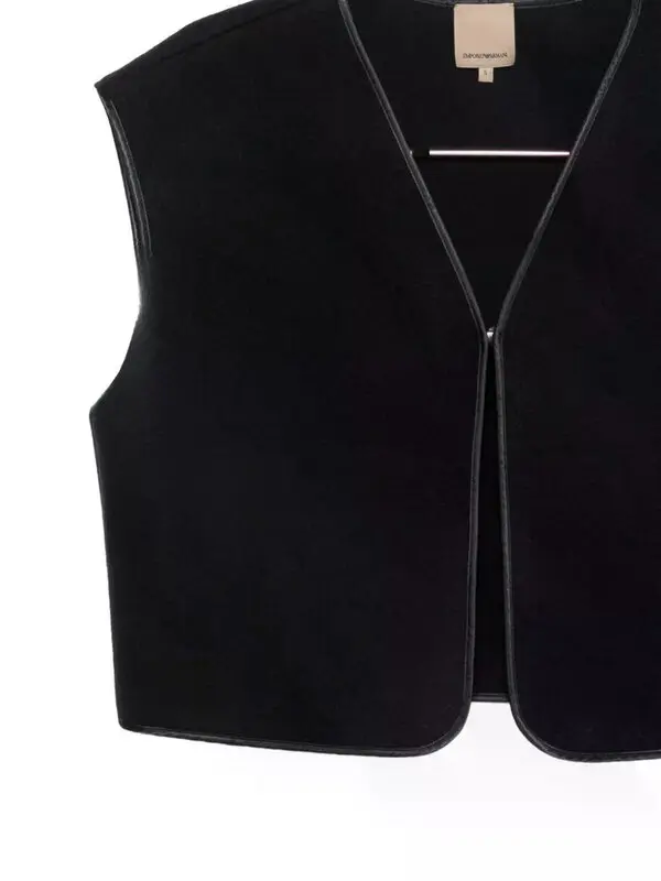 Emporio Armani Cropped Gilet With Piped Trim