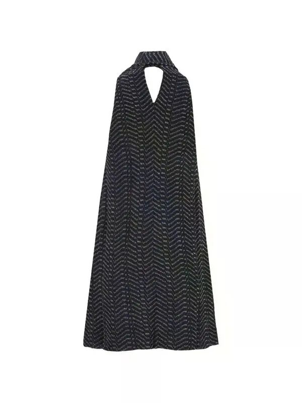 Missoni Sleeveless Mini Dress With Scarf-collar - Blue
