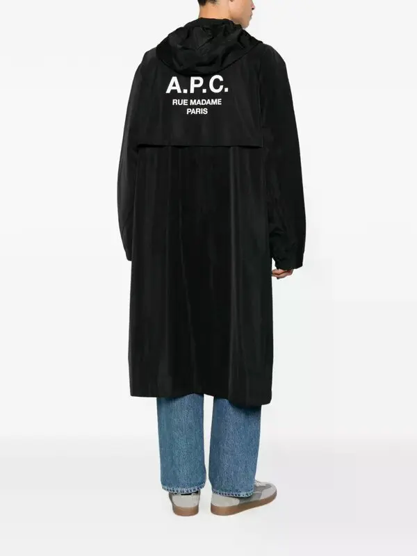 A.p.c. Logo-print Raincoat - Black