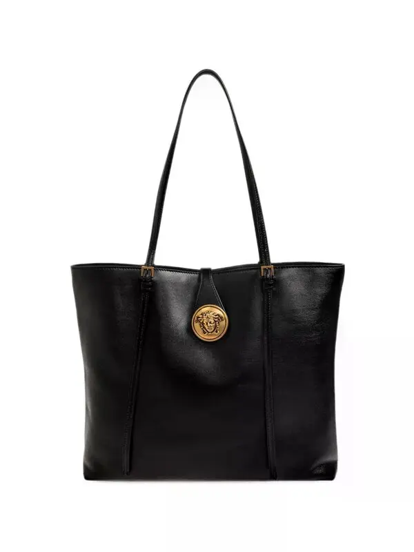 Versace Medusa Leather Tote Bag - Black