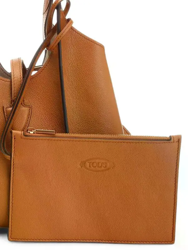 TOD'S T-timeless Shopping Bag In Leather Mini