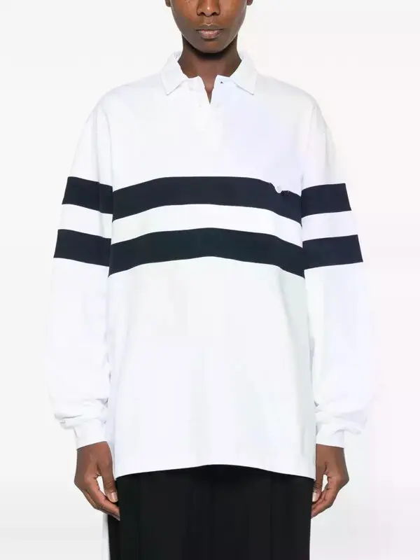 DARKPARK Jill Stripe-detail Asymmetric Polo Top