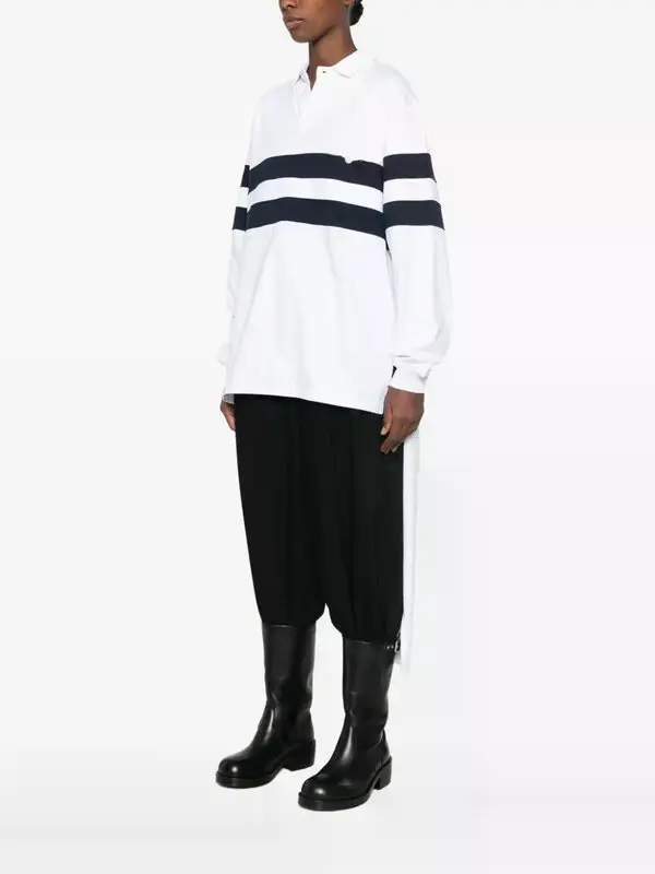 DARKPARK Jill Stripe-detail Asymmetric Polo Top