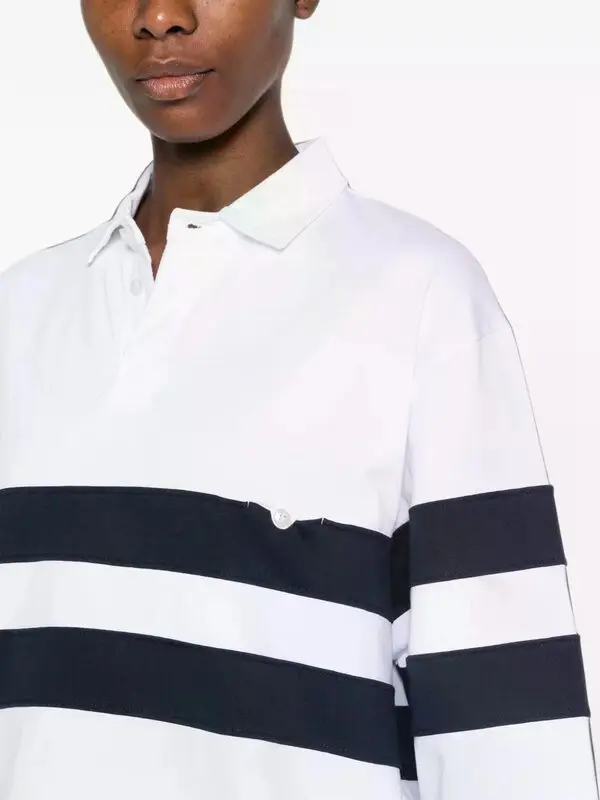 DARKPARK Jill Stripe-detail Asymmetric Polo Top
