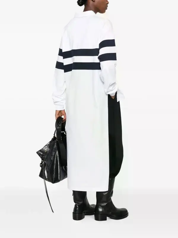 DARKPARK Stripe-detail Asymmetric Polo Top