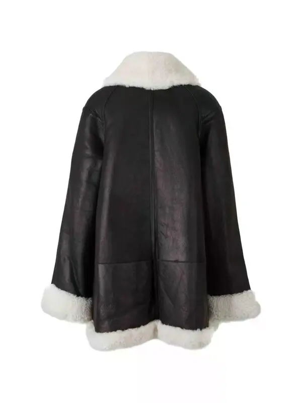 Altuzarra Shearling-trim Leather Coat - Black