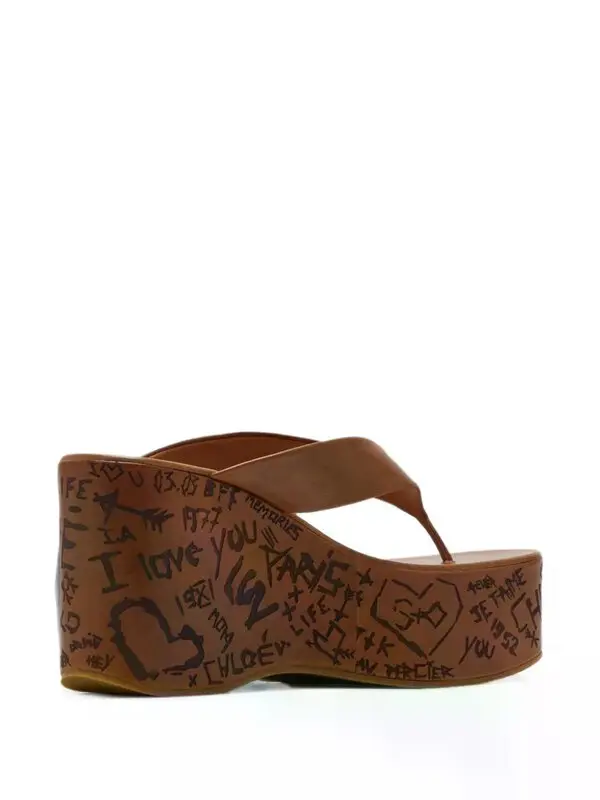 COACH Graffiti-print Wedge Slides