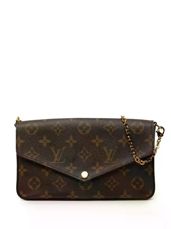 LOUIS VUITTON 2017 Monogram Pochette Felicie Crossbody Bag - Brown