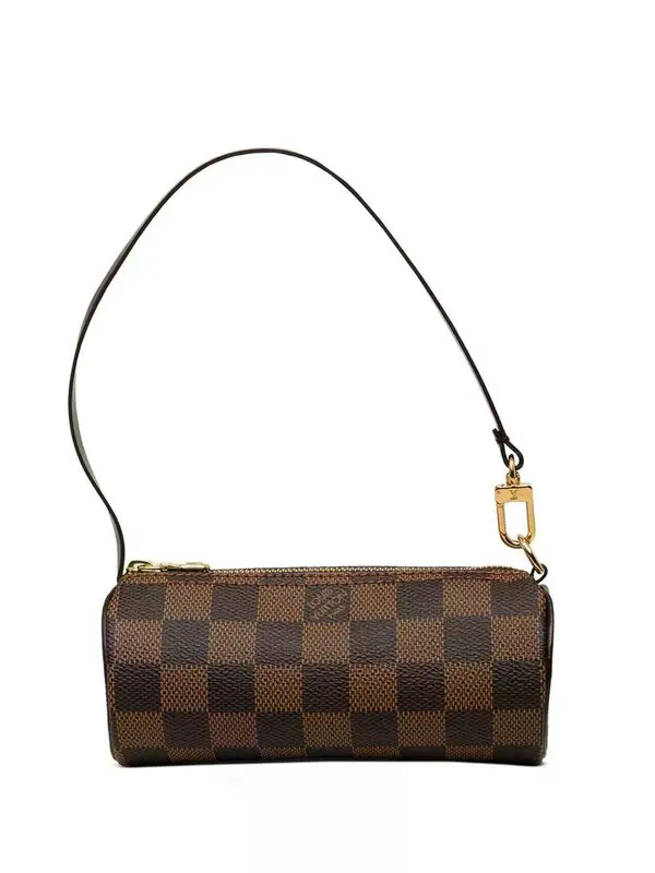 LOUIS VUITTON 1990-2010 Damier Ebene Papillon Pochette Handbag - Brown