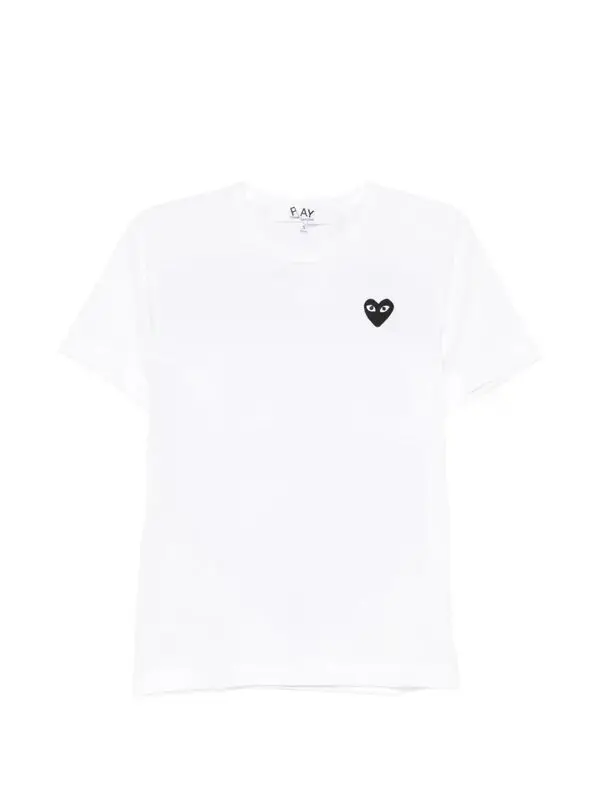 Comme Des Garçons Heart-patch T-shirt - White
