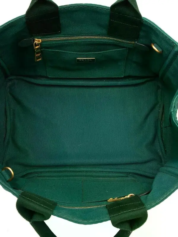 Prada 2013-2026 Canvas Canapa Logo Tote Satchel
