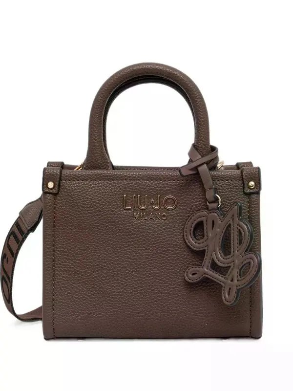 Liu Jo Grained-effect Logo-charm Satchel Bag - Brown