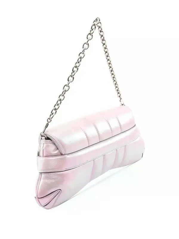 Gucci Small Iridescent Calfskin Horsebit Chain Satchel - Pink