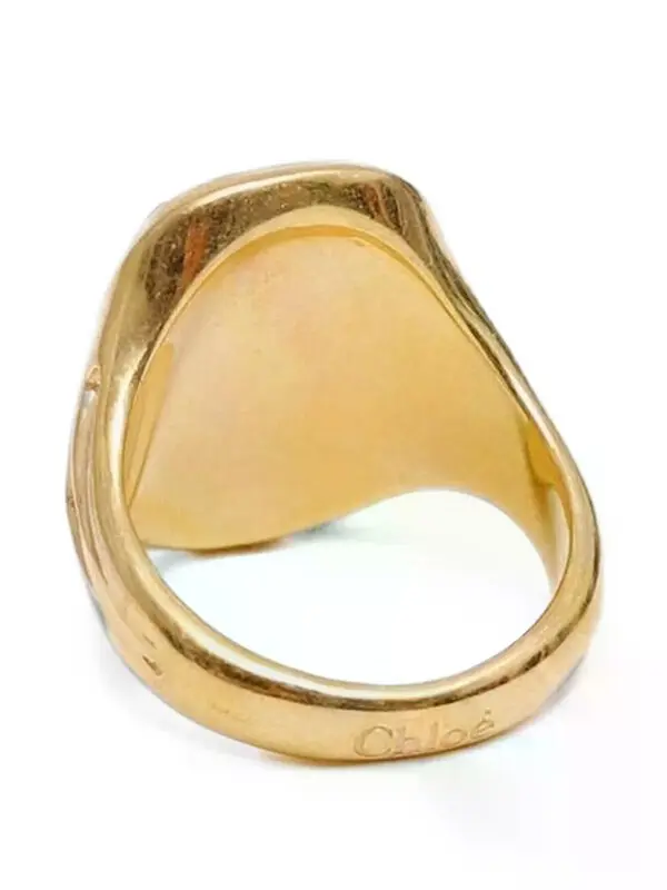 Chloé Hummingbird Ceramic Inlay Signet Ring