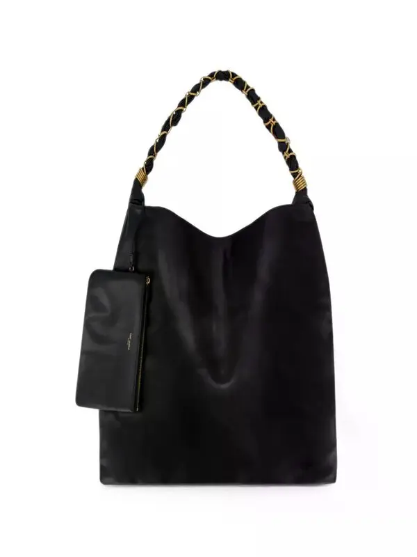 Saint Laurent Plaque Chain-link Tote Bag - Black