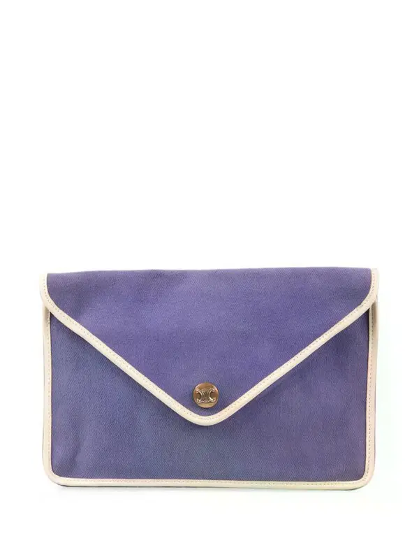 Celine 1970s Triomphe Clutch Bag - Purple
