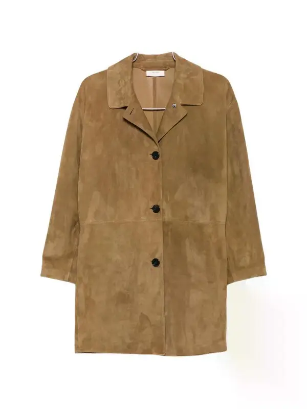 THE ROW Damir Suede Button-up Coat